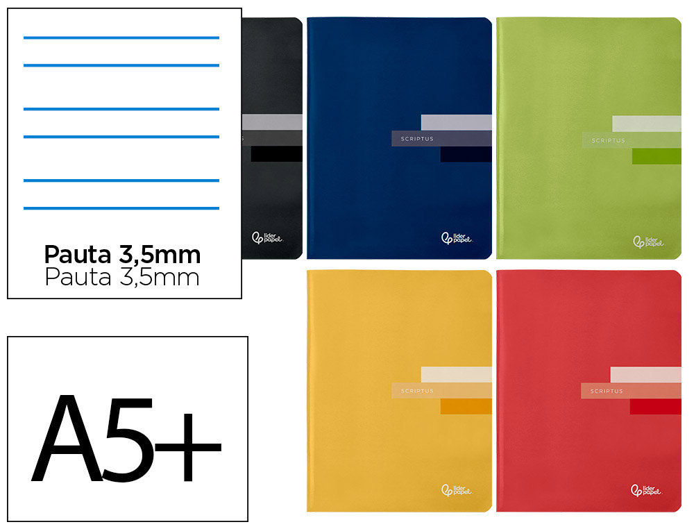 LIBRETA LIDERPAPEL SCRIPTUS A5 PLUS 48 HOJAS 90GR PAUTA 4ª 3.5MM CON ...